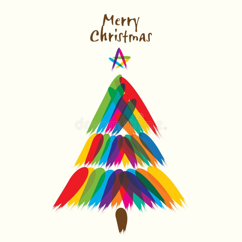 Abstract Merry Christmas Tree Design Stock Vector - Illustration of ...