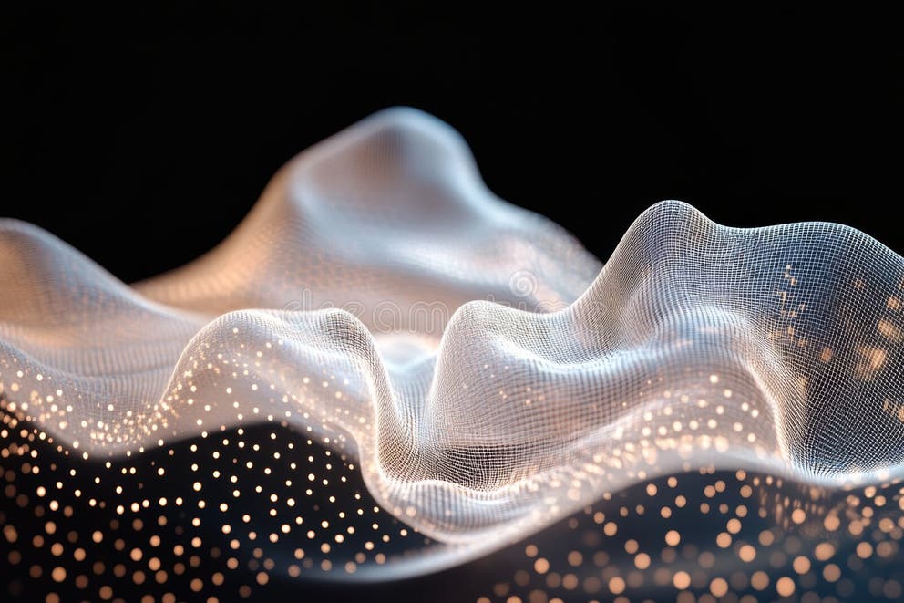 Abstract Mesh Data Visualization in Isometric View with Glowing ...