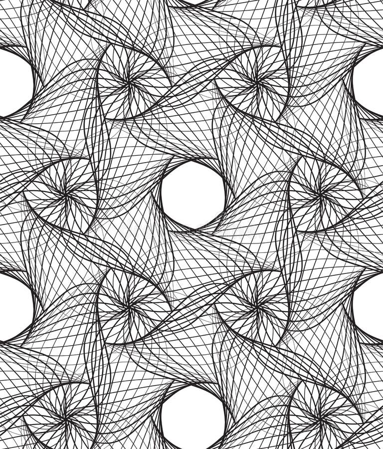 Abstract Mesh Floral Design. Geometric Linear Seamless Pattern Stock ...