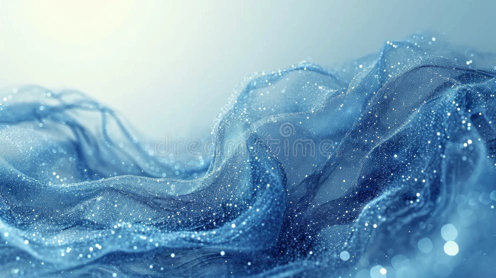 Abstract Mesh Particles Blue Technology Background. Big Data, Computer ...