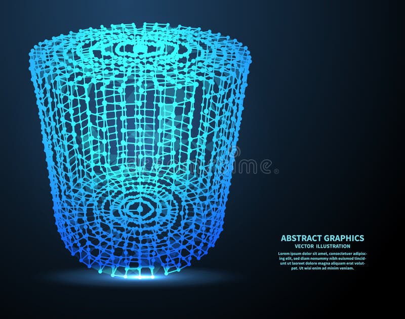 Abstract Mesh Polygonal Element, Technology Background. Network ...