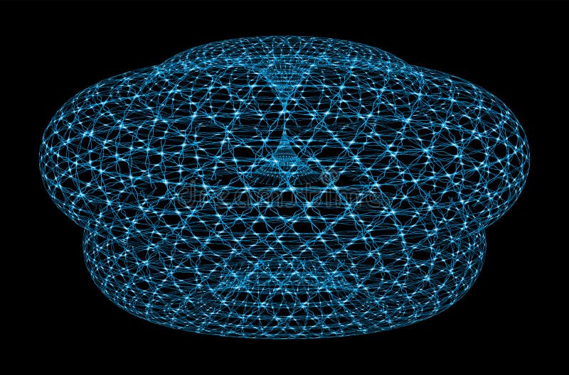 Abstract Mesh Volumetric Surface. Stylized Image of a Star Map of ...