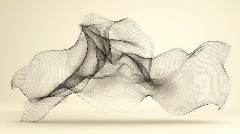 Abstract flowing mesh wave stock vector. Illustration of geometric ...