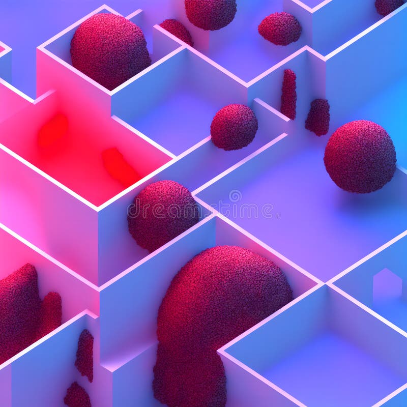 Abstract Mess of Stacked Multi-colored Blocks. Concept Background or ...