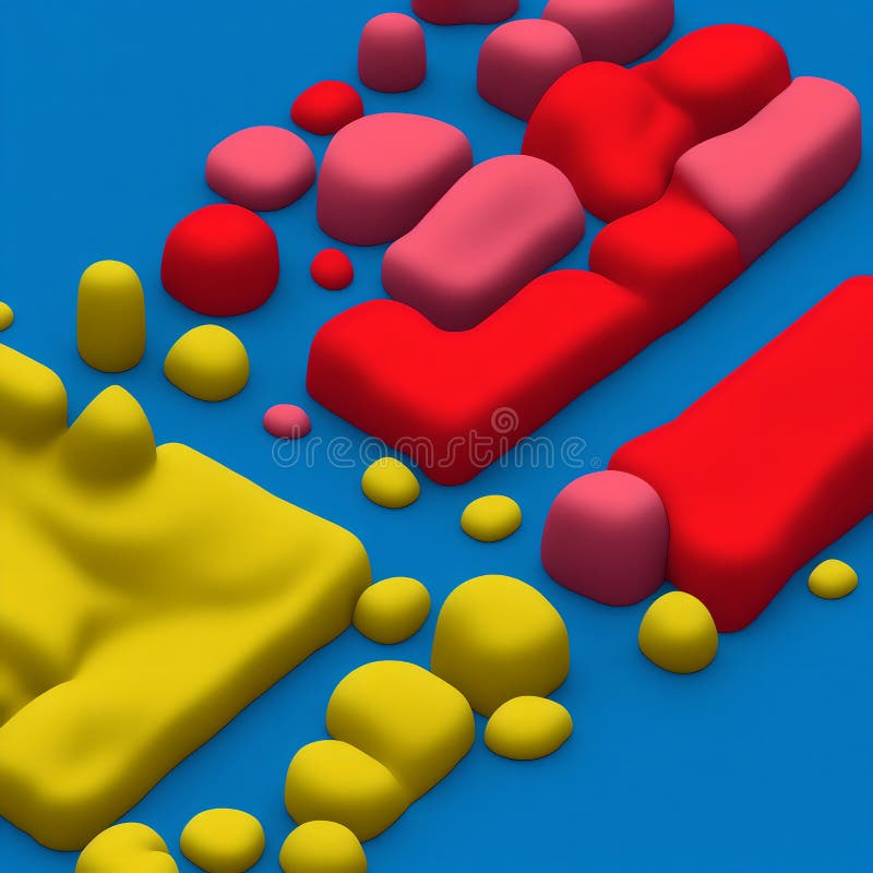 Abstract Mess of Stacked Multi-colored Blocks. Concept Background or ...