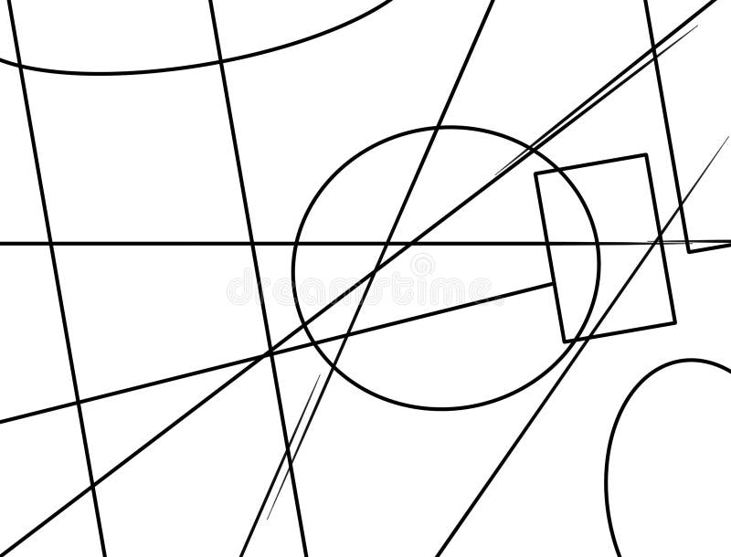 Abstract Messily Geometry Shape Outline Design; Coloring Stock ...