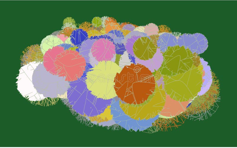 Abstract Messy Random Line Circles Geometric Pattern, Colorful ...