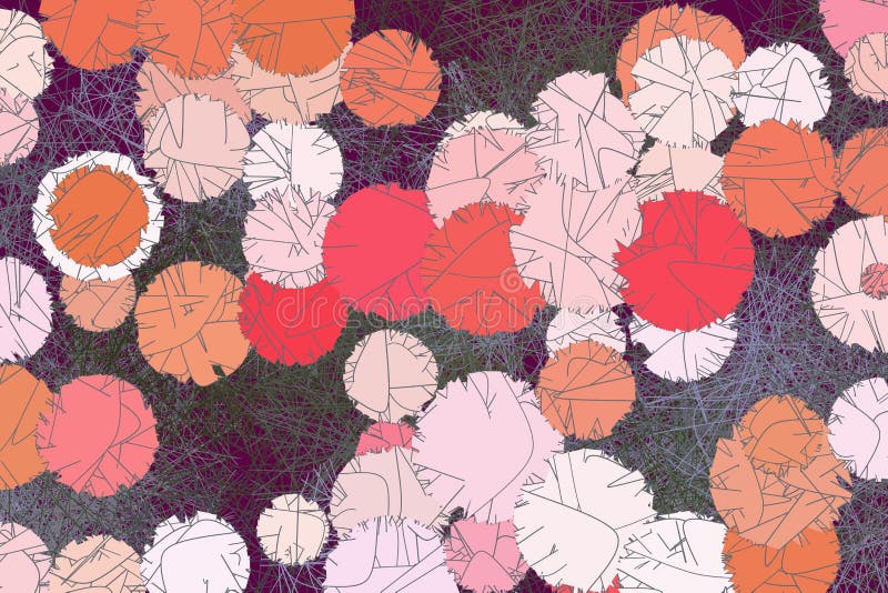 Abstract Messy Random Line Circles Geometric Pattern, Colorful ...