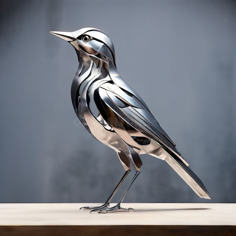 Abstract Metal Bird Sculpture a Modern and Abstract Sculpture F Stock ...