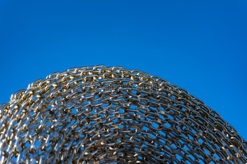 Abstract Metal Chain Links on Blue Background Stock Photo - Image of ...