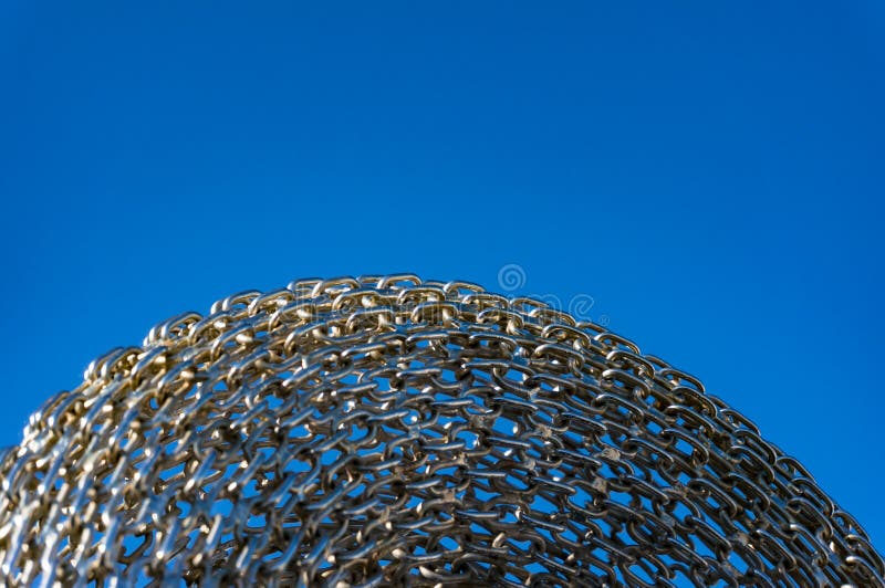Abstract Metal Chain Links on Blue Background Stock Photo - Image of ...