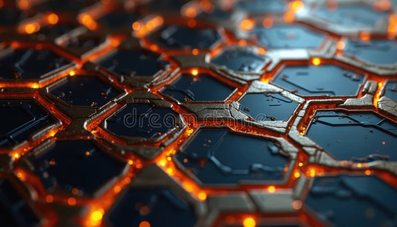 Abstract Metal Concept Wallpaper Background. Hexagonal Seamless Cells ...