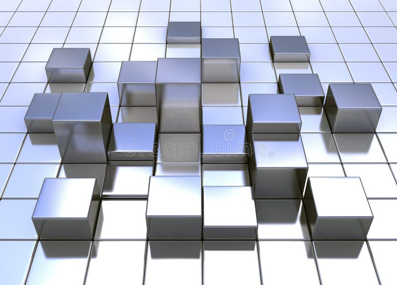 Metal cubes background stock illustration. Illustration of digital ...