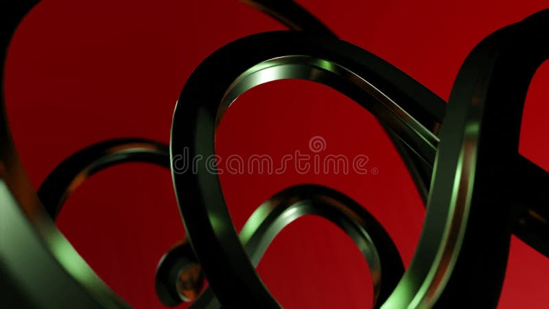 Abstract Metal Curving Tubes with Source of Light. Design. Moving 3D ...