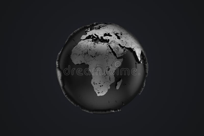 Abstract Metal Earth Globe. 3d Rendering Stock Illustration ...