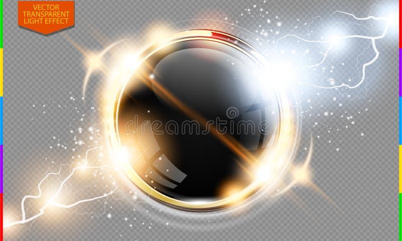 Abstract Metal Golden Ring Power Science Transparent Background ...