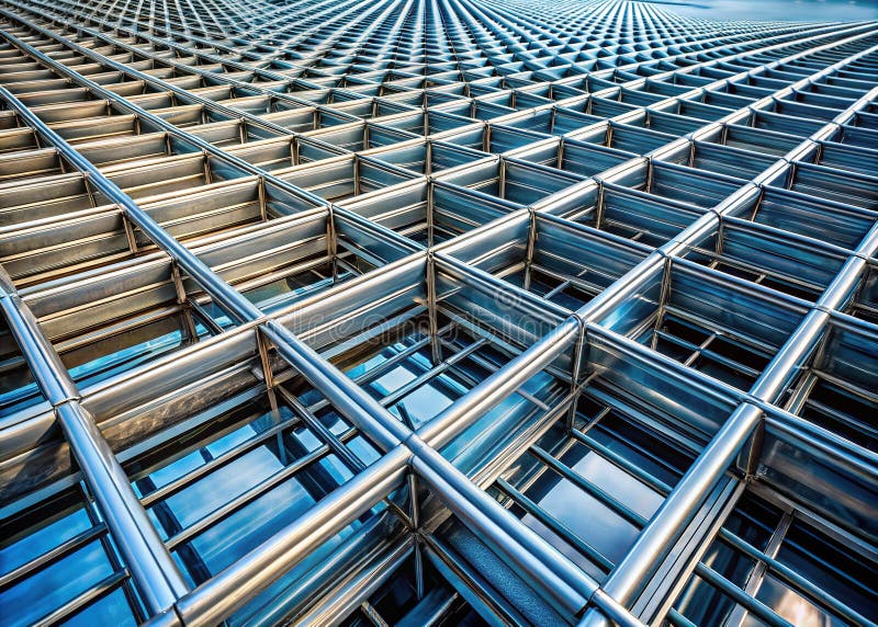 Abstract Metal Grid Framework a Modern Architectural Background for ...