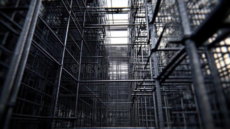 Abstract Metal Grid Structure, a Captivating Perspective Stock Photo ...