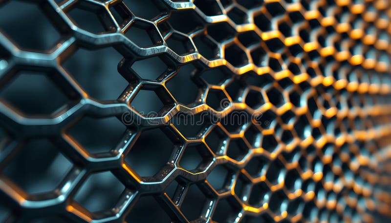 Abstract Metal Honeycomb Structure with Dynamic Lighting Stock ...