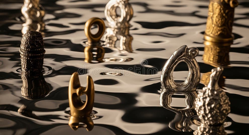 Abstract Metal Objects in Gold, Silver, and Bronze Casting Captivating ...