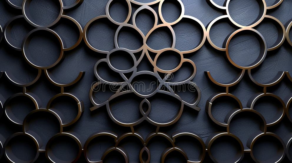 Abstract Metal Pattern with Intricate Circular and Curved Designs Stock ...