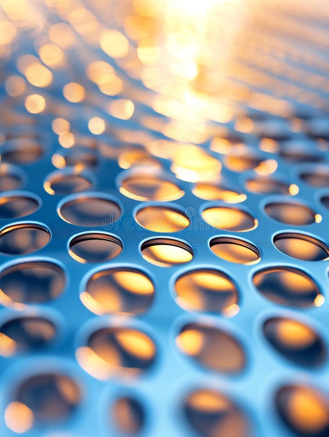 Abstract Metal Perforated Sheet Closeup of a Metallic Surface with a ...