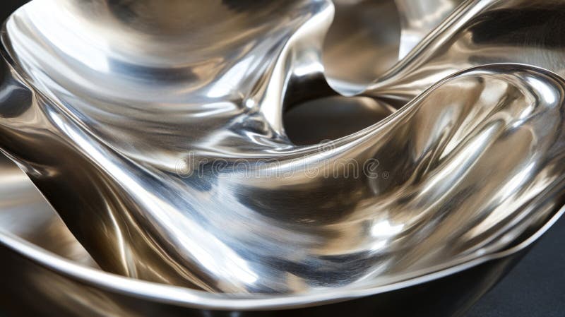 Abstract Metal Sculpture Fluid Form Design Stock Illustration ...