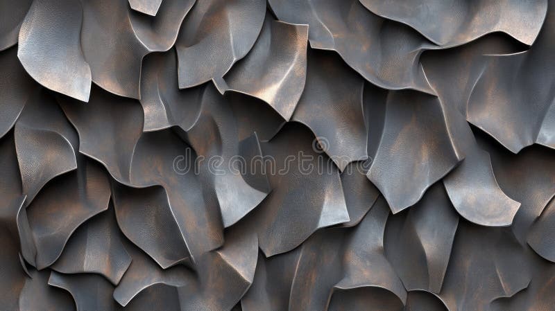 Abstract Metal Sculpture with Overlapping Curved Plates Creates a ...