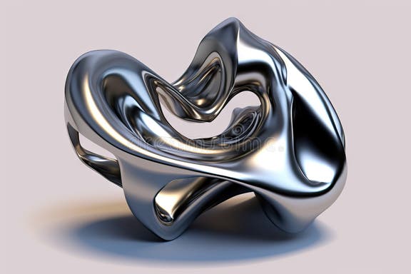 Abstract Metal Shape, 3d Render Stock Illustration - Illustration of ...