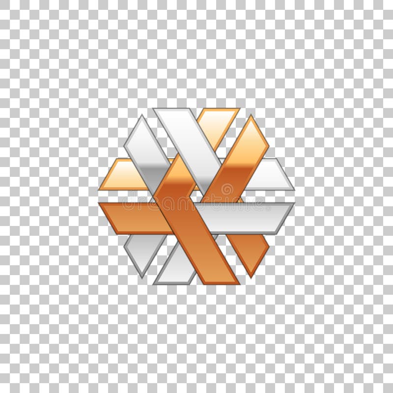 Abstract Gold and Silver Logo Symbol Icon Isolated on Blue Background ...