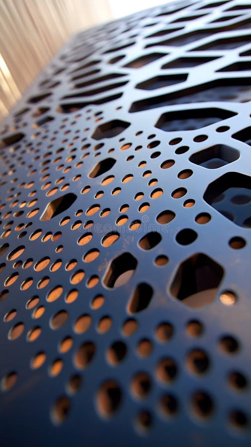 Abstract Metal Sheet with Circular and Irregular Cutouts Stock ...