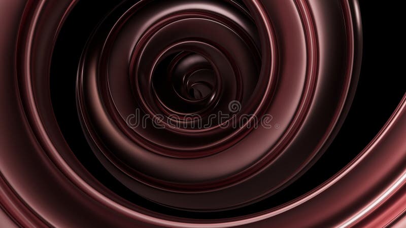 Abstract Metal Spirals, 3D Render, Smooth Reflective Surfaces, Dark ...