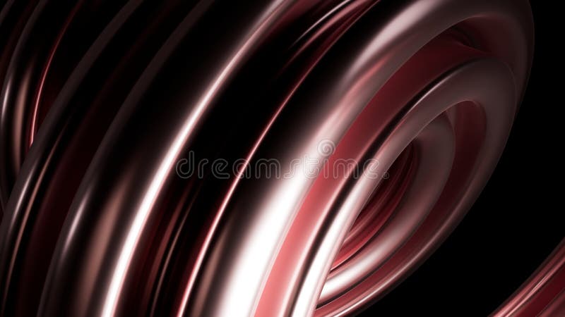 Abstract Metal Spirals, 3D Render, Smooth Reflective Surfaces, Dark ...