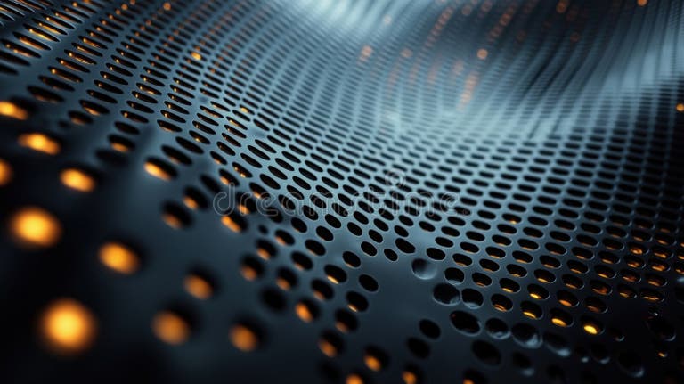 Abstract Metal Structure with Textured Surface and Glowing Elements ...