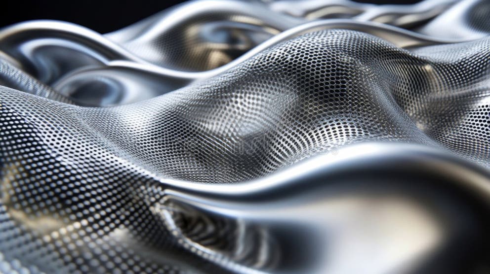 Abstract Metal Surface with Perforated Waves Stock Illustration ...