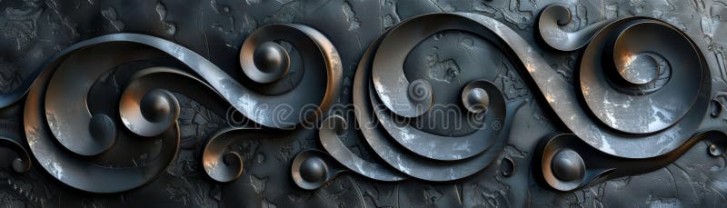 Abstract Metal Swirl Design Stock Illustration - Illustration of ...