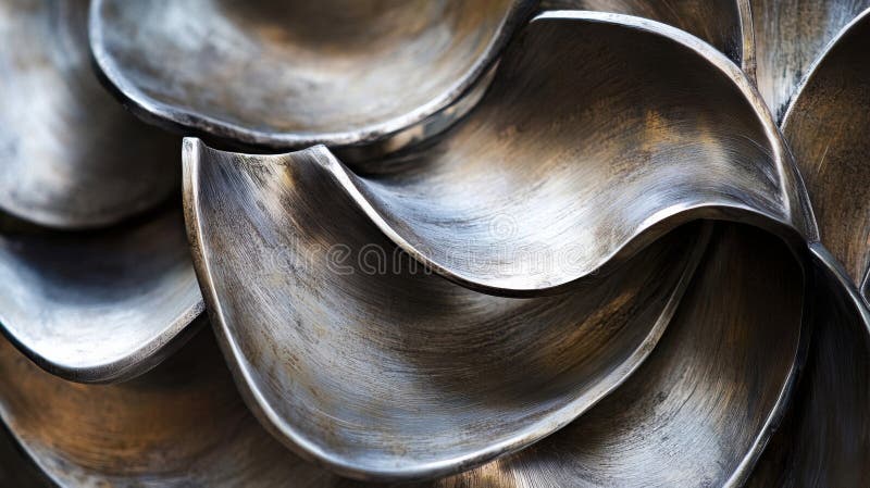 Abstract Metal Texture Background: Grey Curved Shapes Stock ...