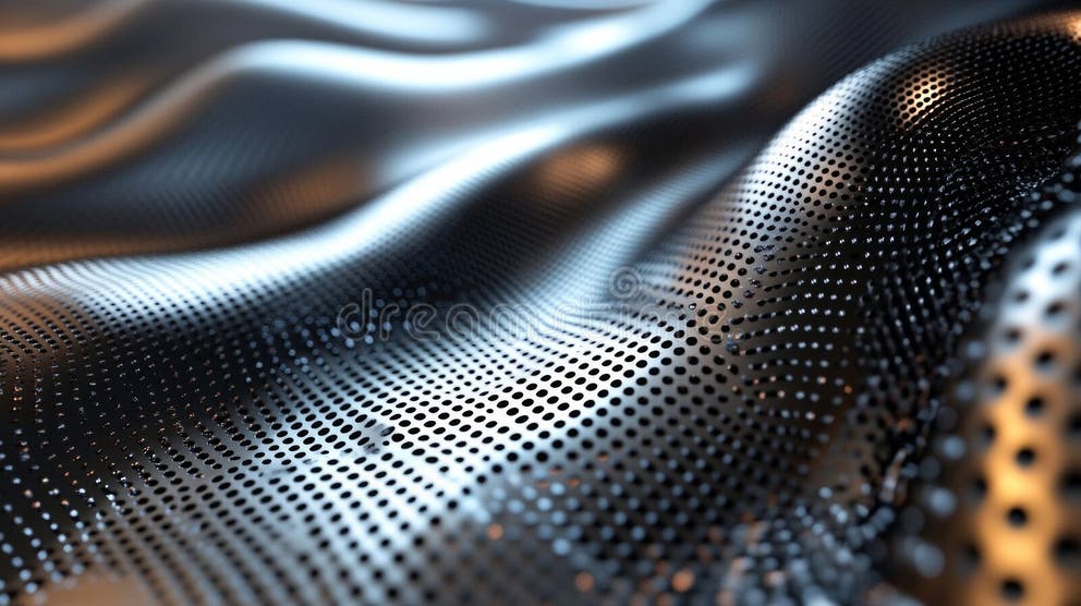 Abstract Metal Texture Background with Waves and Perforated Pattern ...