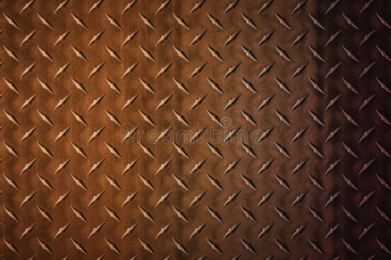 Abstract Metal Texture with Diamond Pattern. Brown Iron Plate As ...