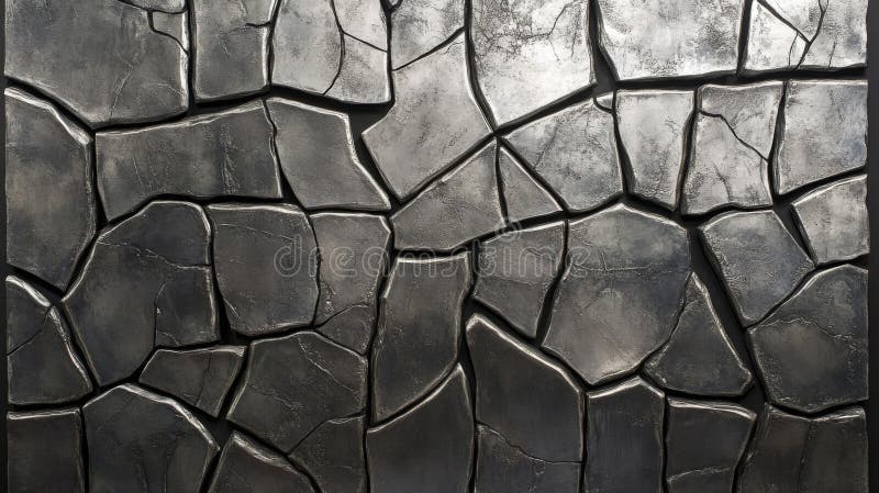 Abstract Metal Wall Panel Cracked Stone Design Stock Illustration ...