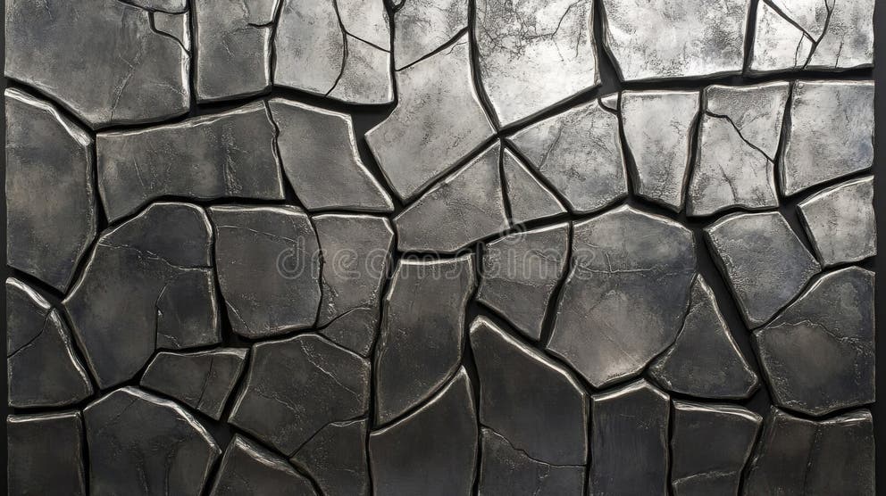 Abstract Metal Wall Panel Cracked Stone Design Stock Illustration ...