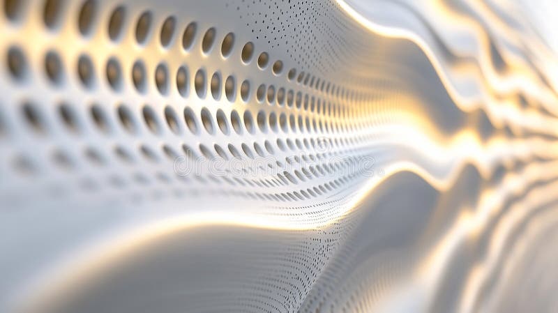 Abstract Metal Wave Background with Perforated Pattern and Light ...