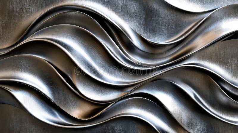Abstract Metal Waves Design Elegant Surface Texture Stock Illustration ...