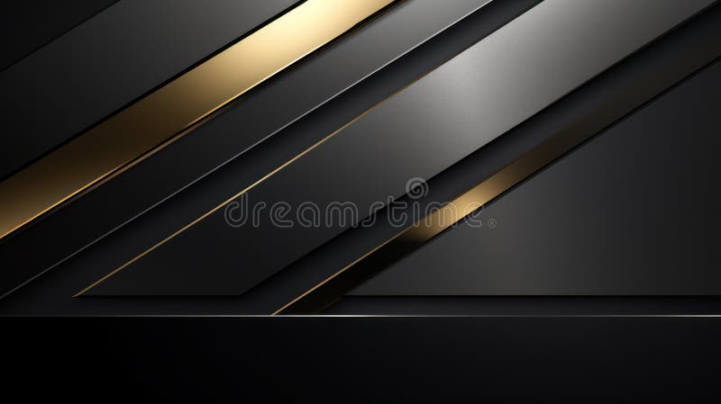 Abstract Metallic Background with Black and Golden Stripes. Design Eps ...