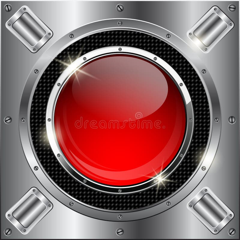 Abstract Metallic Background with Button Stock Vector - Illustration of ...