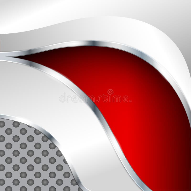 Abstract Metallic Background with Red Element Stock Vector ...