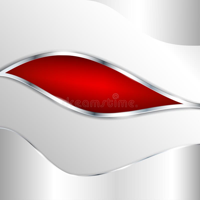 Abstract Metallic Background with Red Element Stock Vector ...