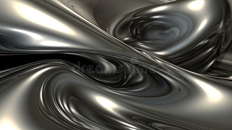 Abstract Metallic Background with Smooth Lines in Black Color Stock ...