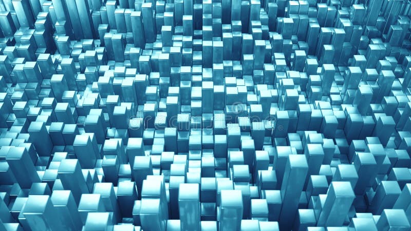 Abstract Metallic Cubes Background Pattern Wall. 3D Projection Mapping ...