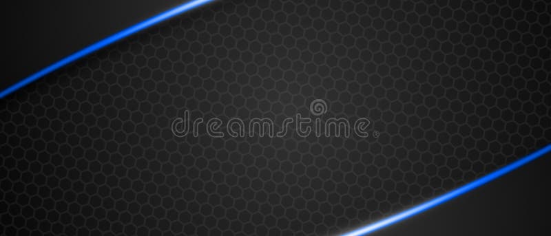 Abstract Metallic Blue Shiny Color Black Frame Layout Modern Tech ...